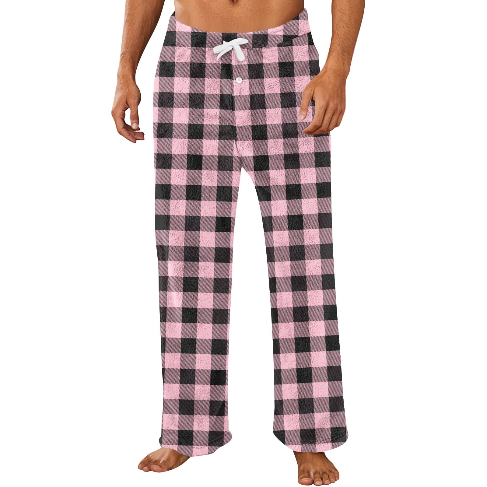 Evdexr Plaid Pajama Pants Men Wide Leg Cotton Pj Pants Twill Flannel ...