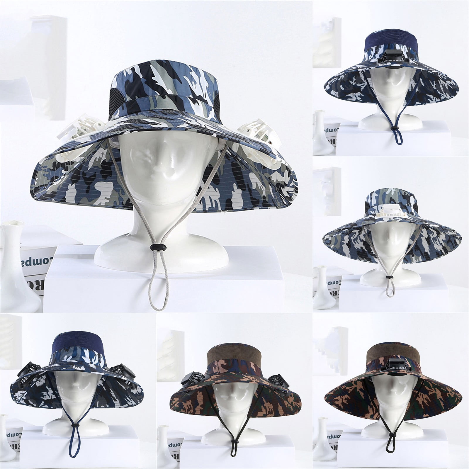 Evdexr Solar Powered Fan Hat, Wide Brim Sun Protection Cap with Dual ...