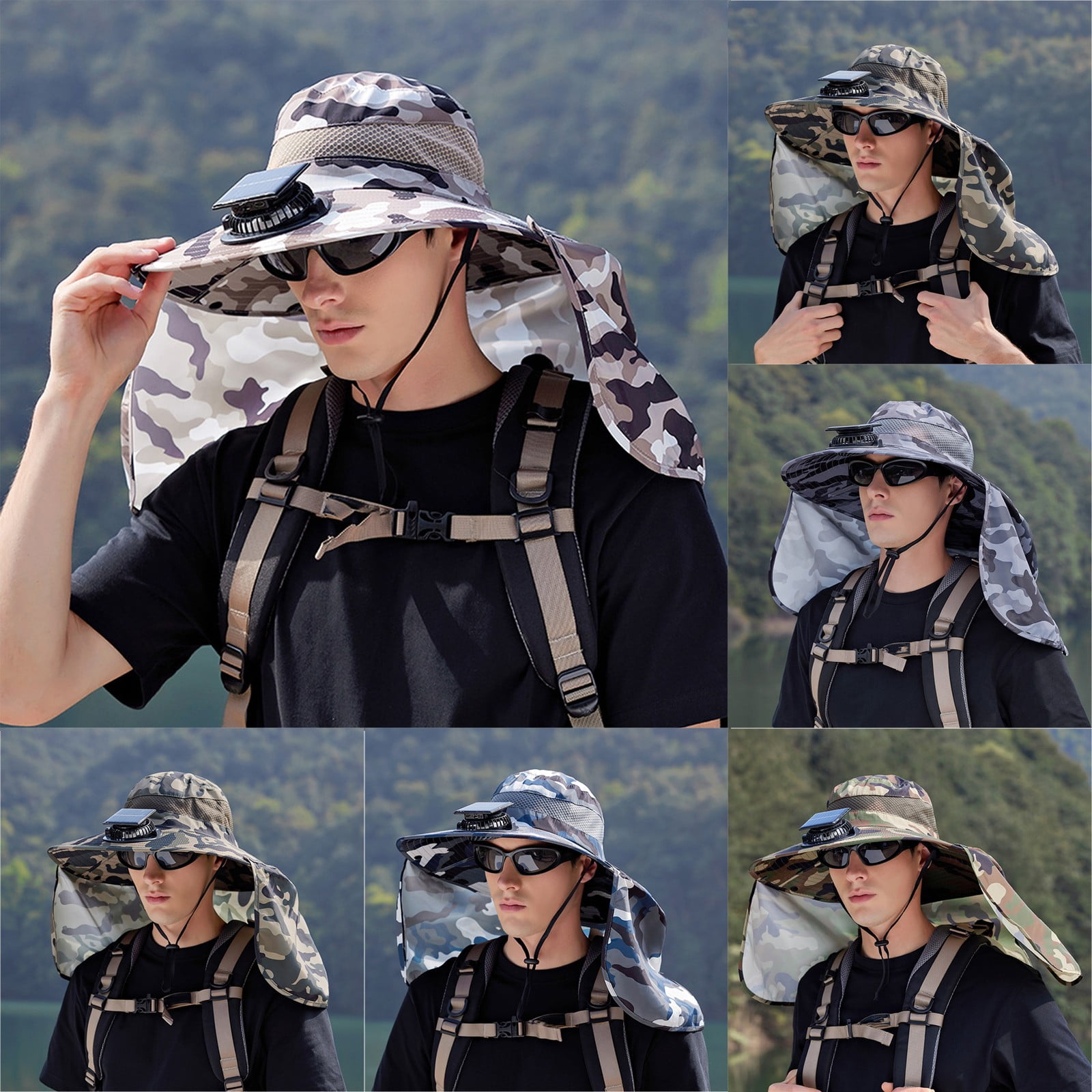 Evdexr Solar Powered FanHat, Solar Fan Hat with Fans Solar Power ...