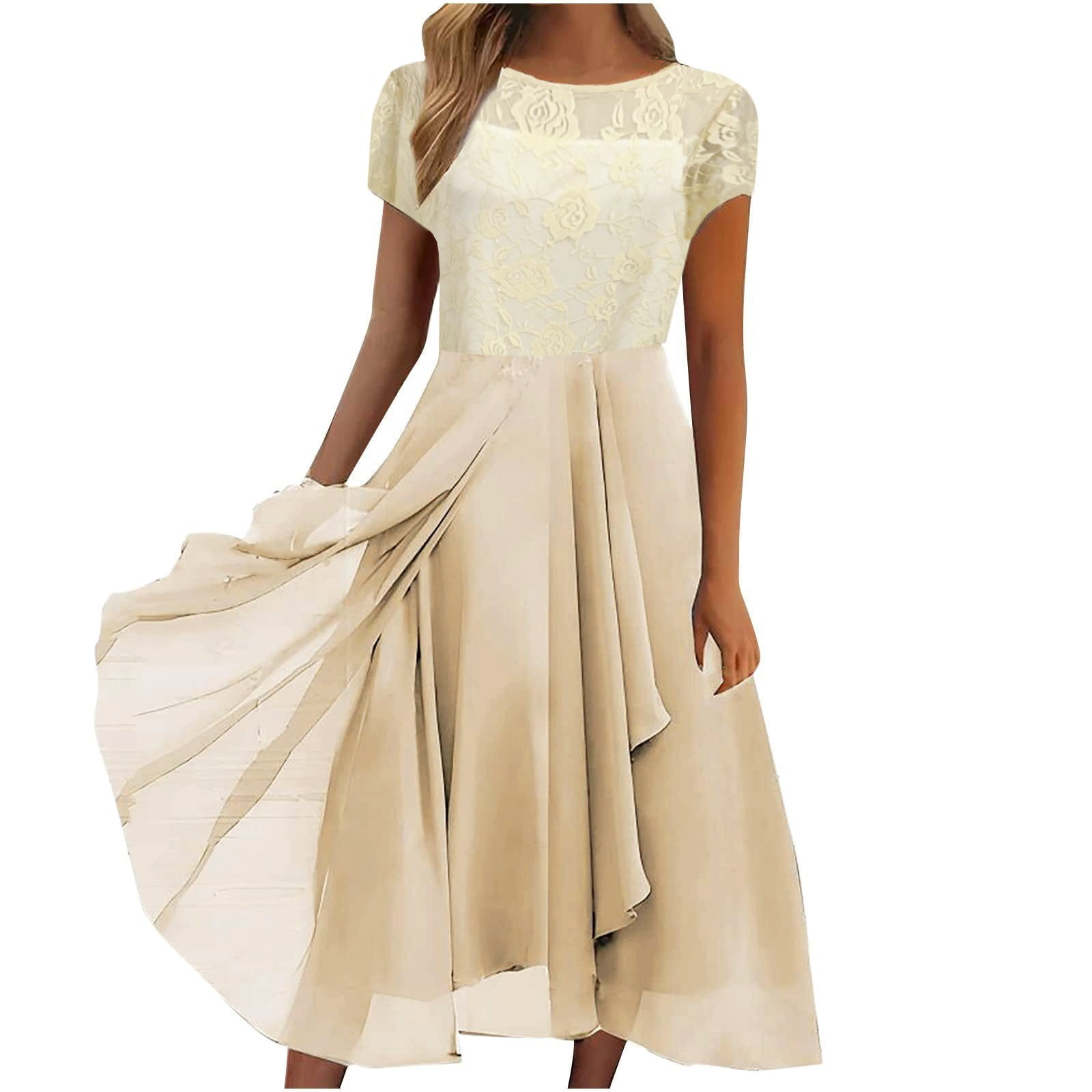 Evdexr Summer Dresses for Women 2025 Formal Wedding Guest Dress A Line ...