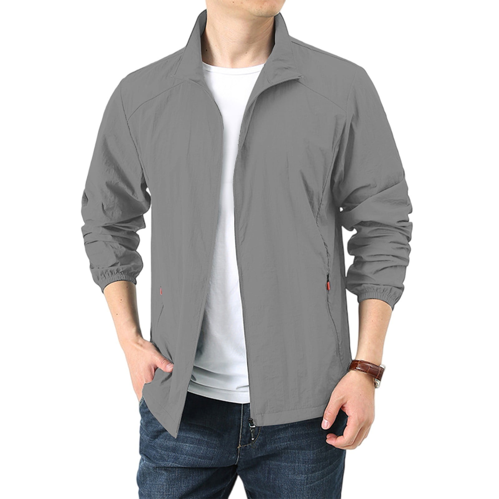Evdexr Sun Protection Rain Jacket for Mens Lightweight Overcoat ...