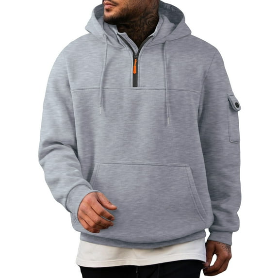 Evdexr Tactical Hoodies for Men Quarter Zip Big and Tall Pullover ...