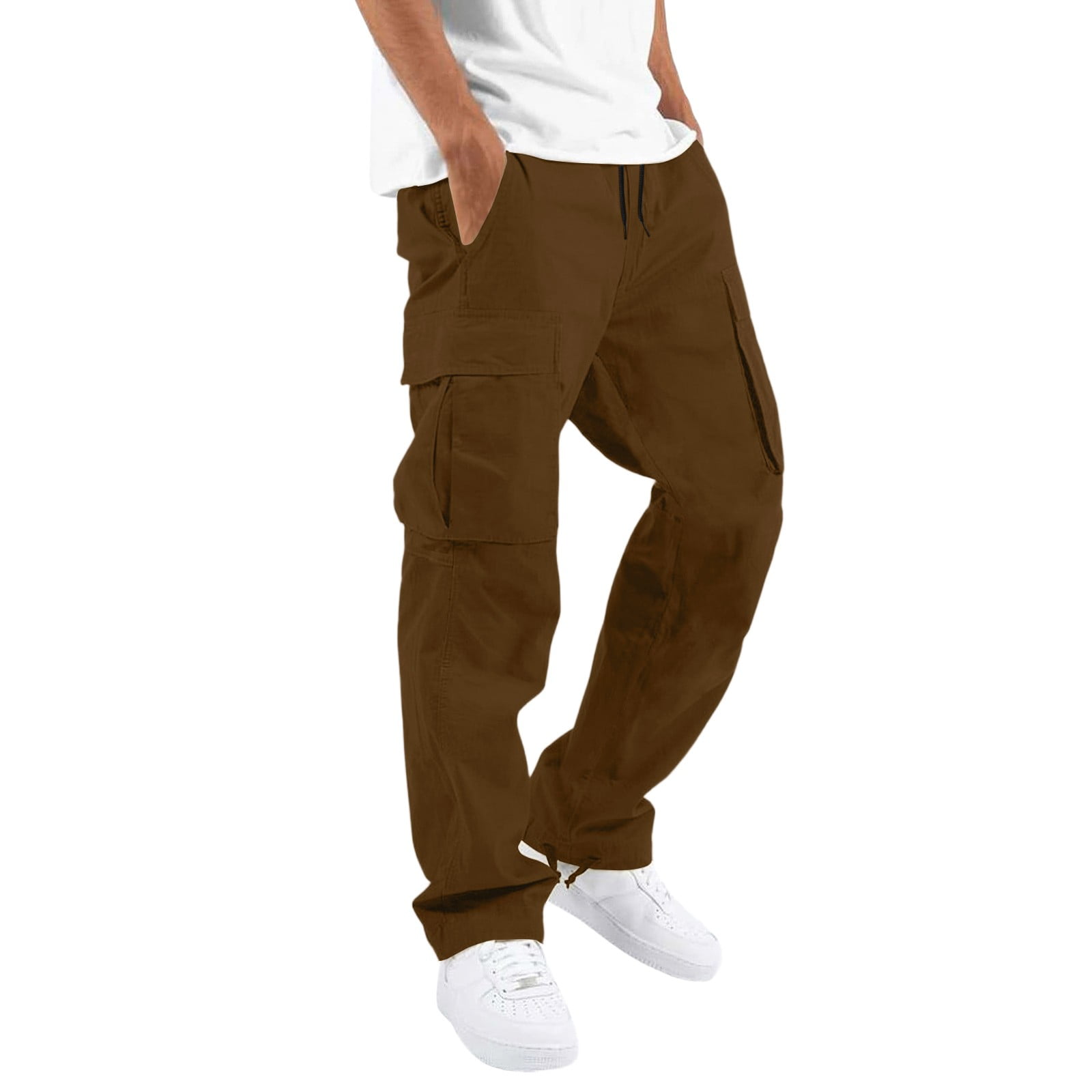 Evdexr Tactical Joggers Men Baggy Cargo Pants Cotton Bottom Drawstring ...