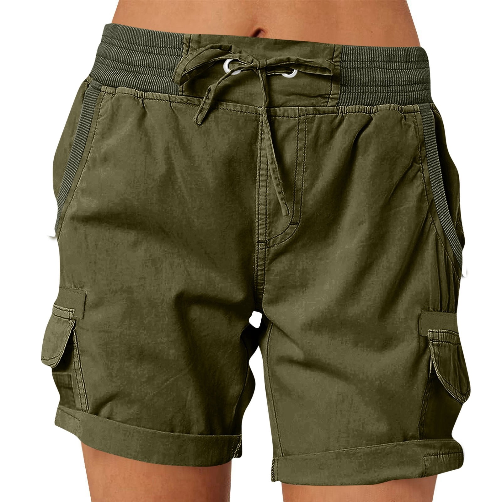 Evdexr Women's Hiking Shorts Cargo Bermuda Trouser Shorts Solid Colour ...