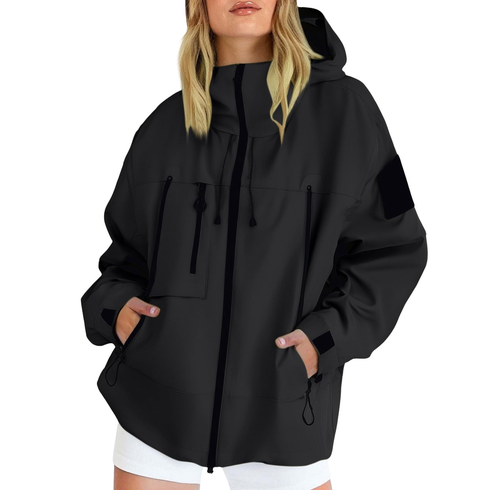 Evdexr Women's Lightweight Rain Jacket Waterproof Rain Coats Long ...