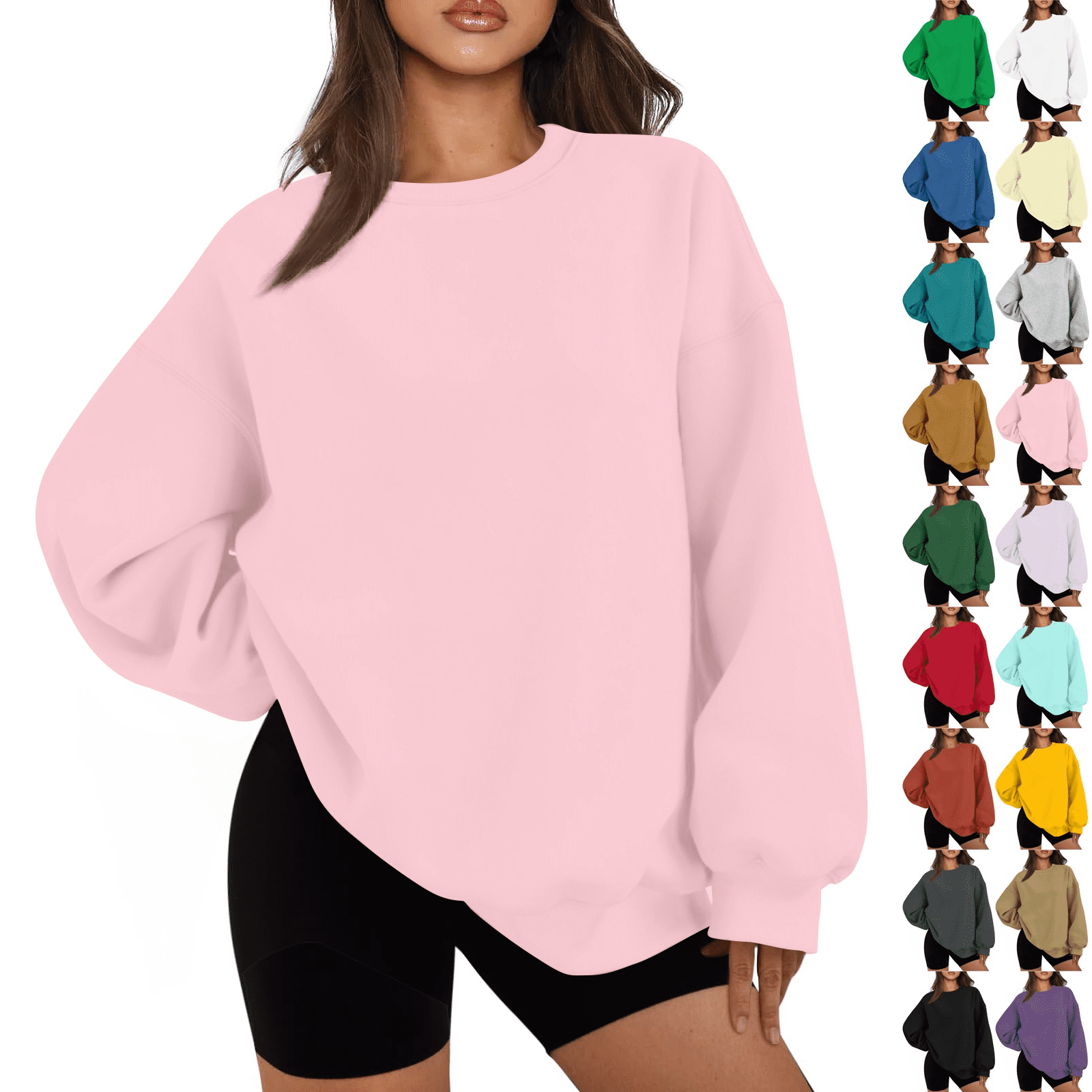 Evdexr Women's Oversized Mock Neck Sweatshirt Trendy Long Sleeve Loose CrewNecks Tops for Women ...