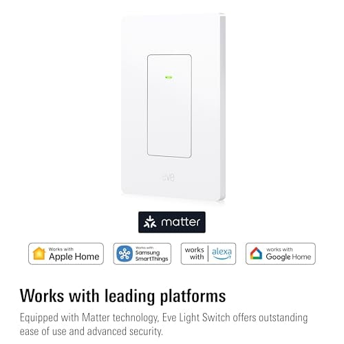Eve Light Switch (Matter) – Smart Wall Switch for Apple Home, Alexa ...