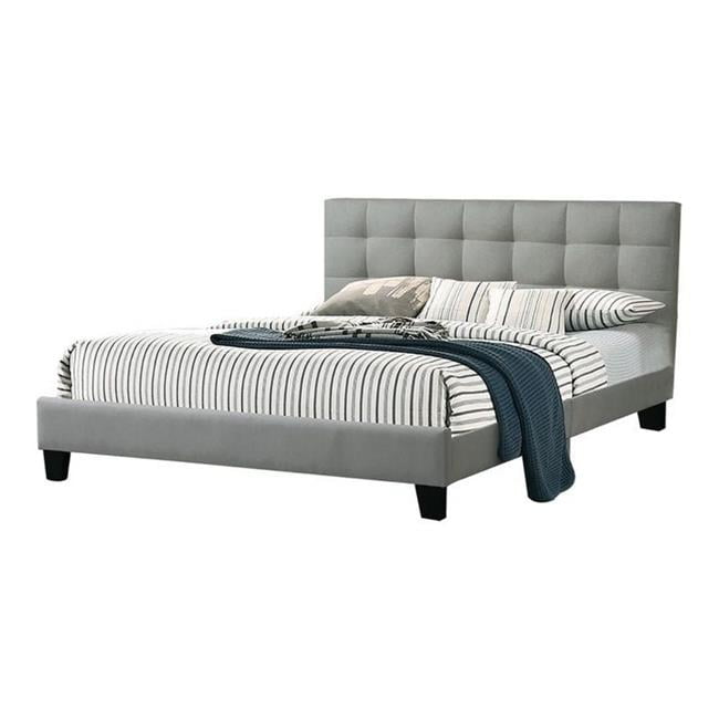 Eve Platform Vertical Channel Tufted Upholstery Bed, Light Gray - King ...