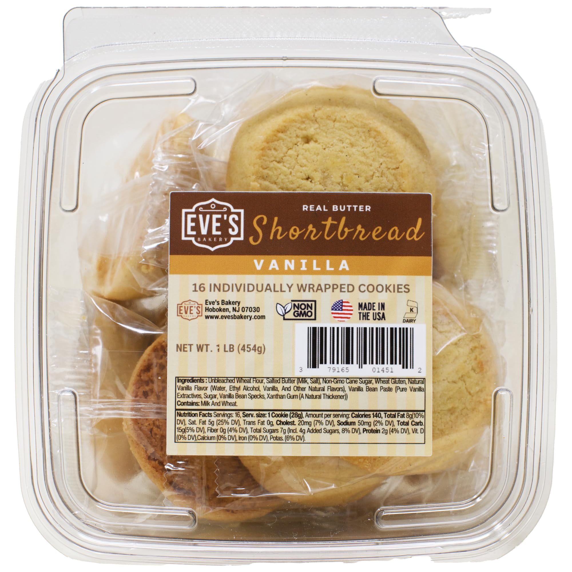 Eve's Bakery Real Butter TGF4 Shortbread Cookies, 1 lb and Snacks, Non ...