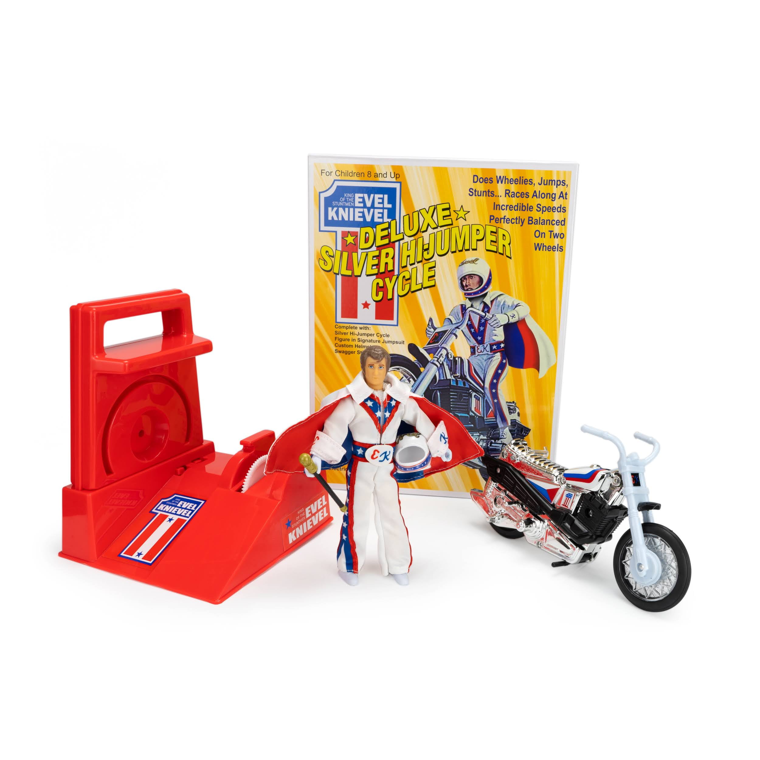 Evel Knievel Deluxe Silver High Jumper Stunt Cycle - Iconic Retro Toy ...