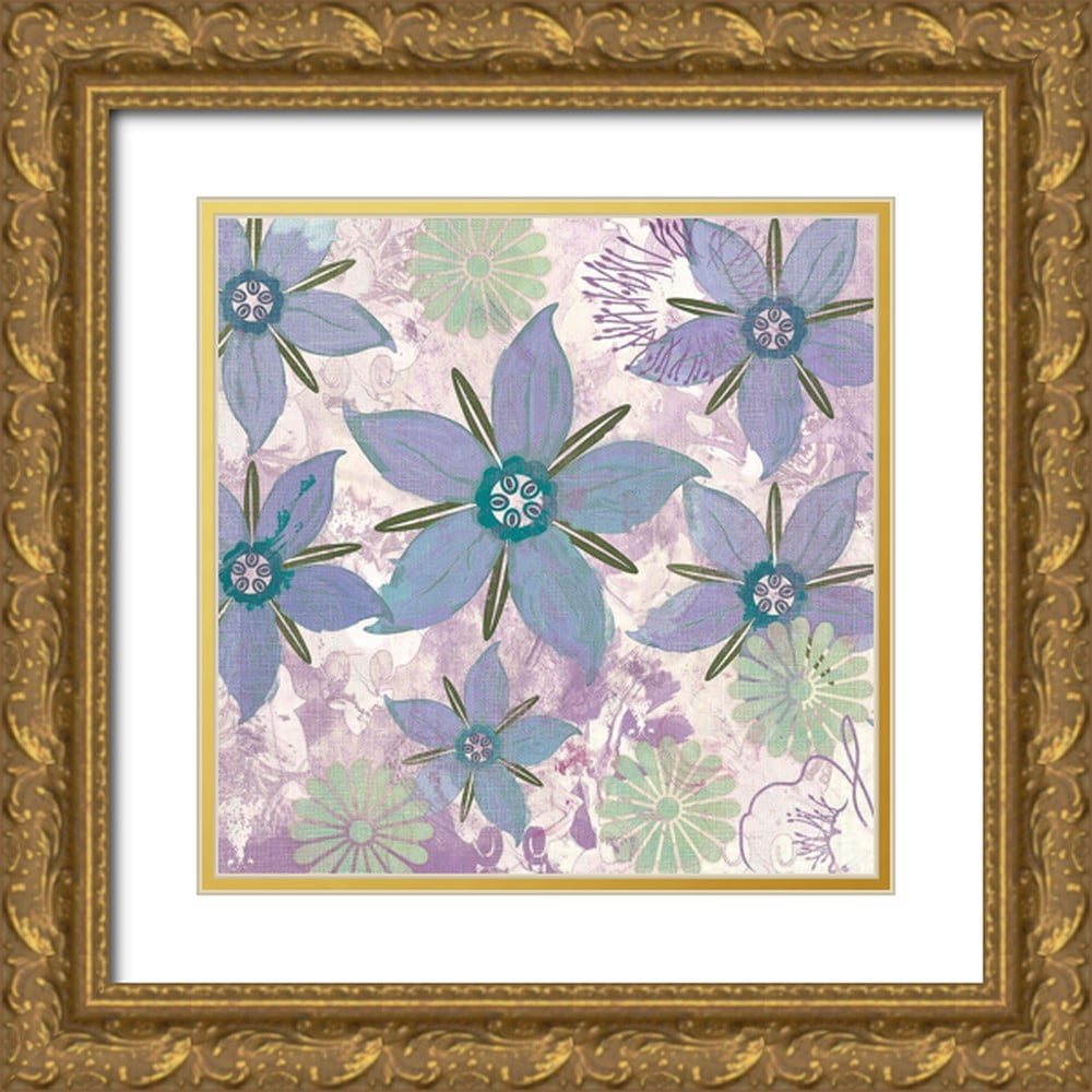 Evelia 12x12 Gold Ornate Wood Framed with Double Matting Museum Art ...