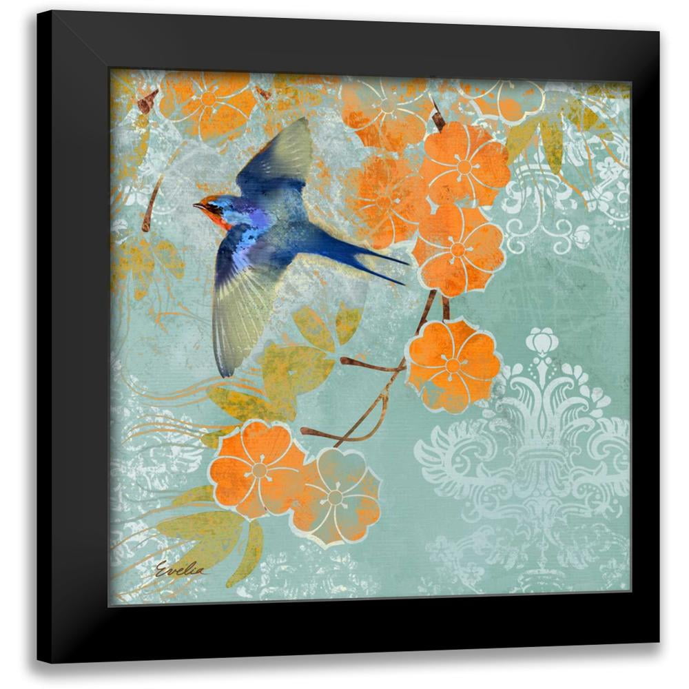 Evelia Designs 15x15 Black Modern Framed Museum Art Print Titled - Blue ...
