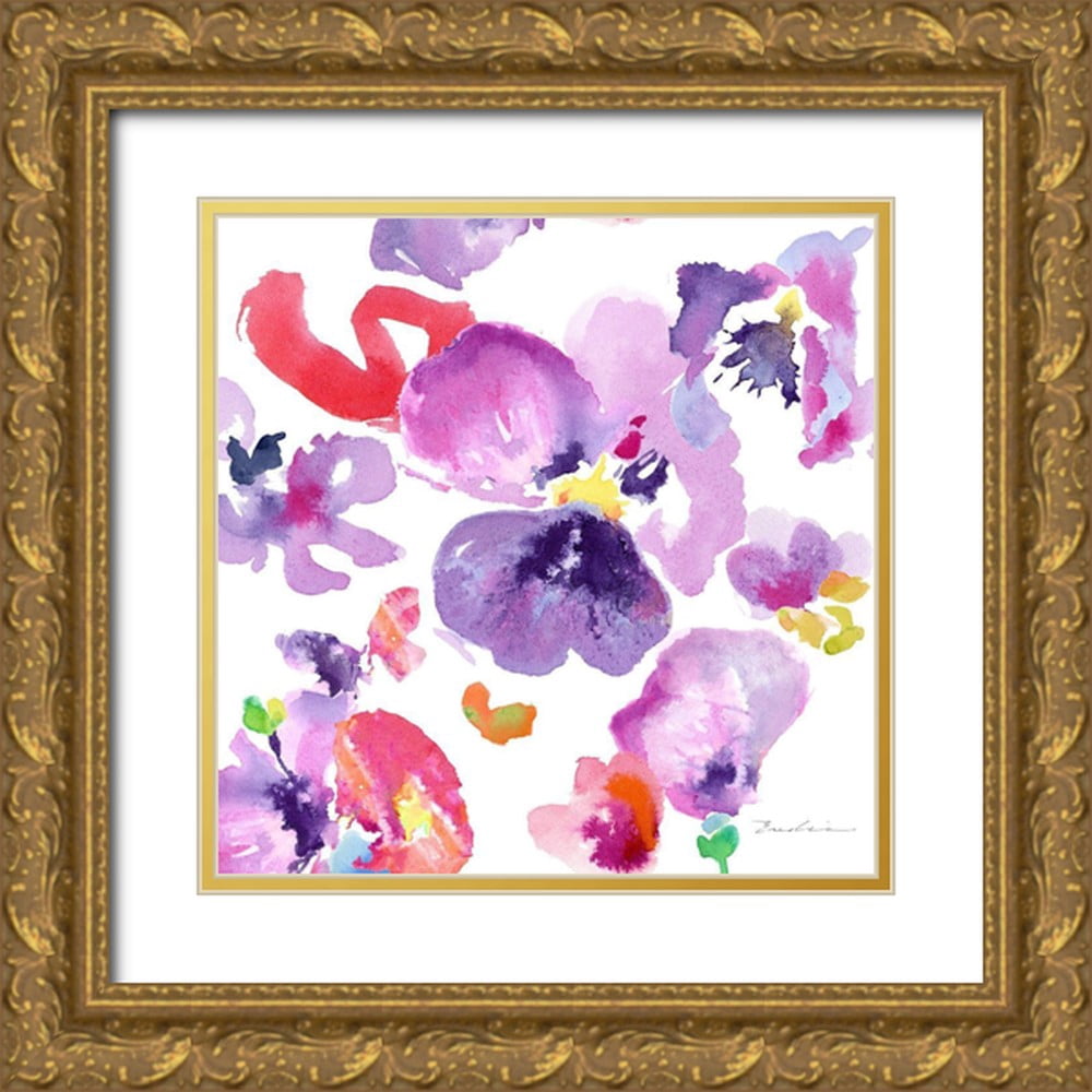 Evelia Designs 15x15 Gold Ornate Wood Framed with Double Matting Museum ...