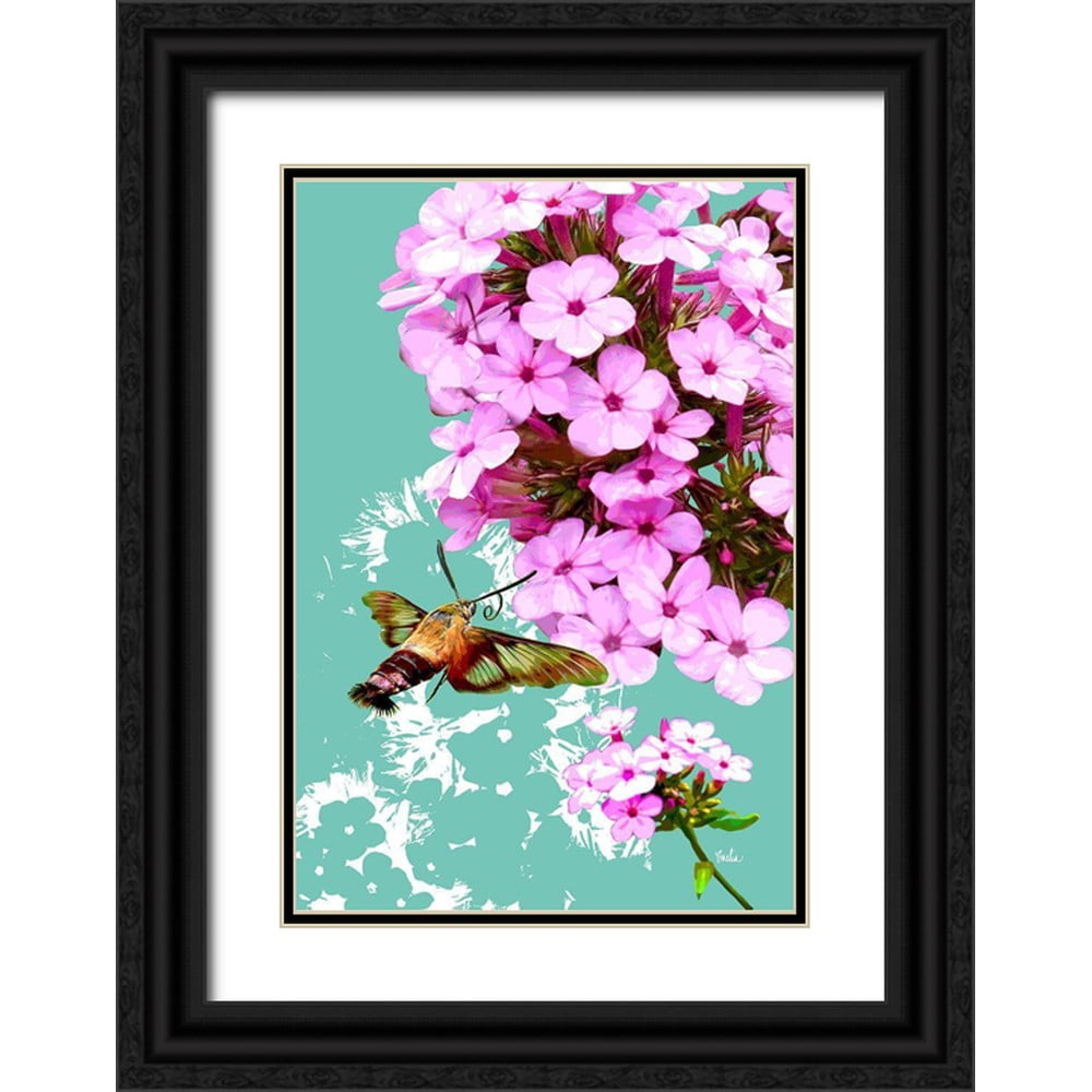 Evelia Designs 23x32 Black Ornate Wood Framed with Double Matting ...