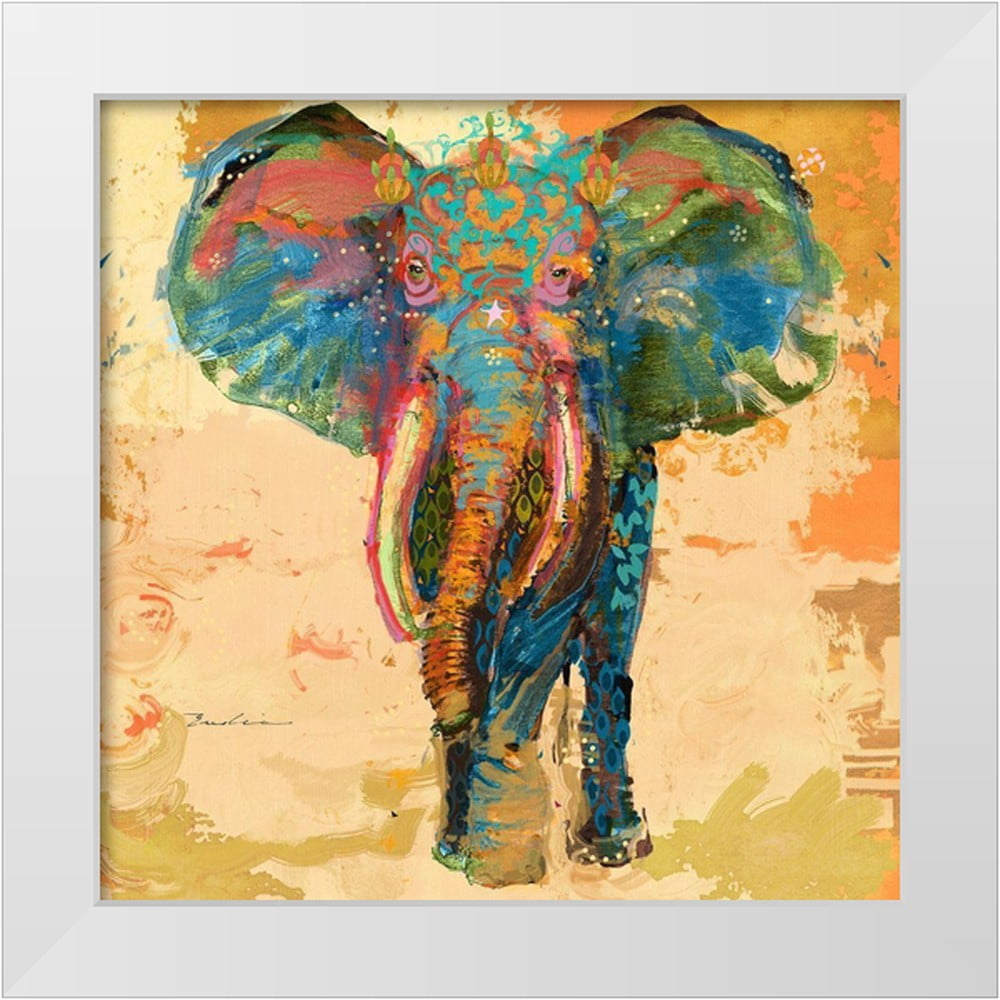 Evelia Designs 26x26 White Modern Wood Framed Museum Art Print Titled - Animal Utopia III ...