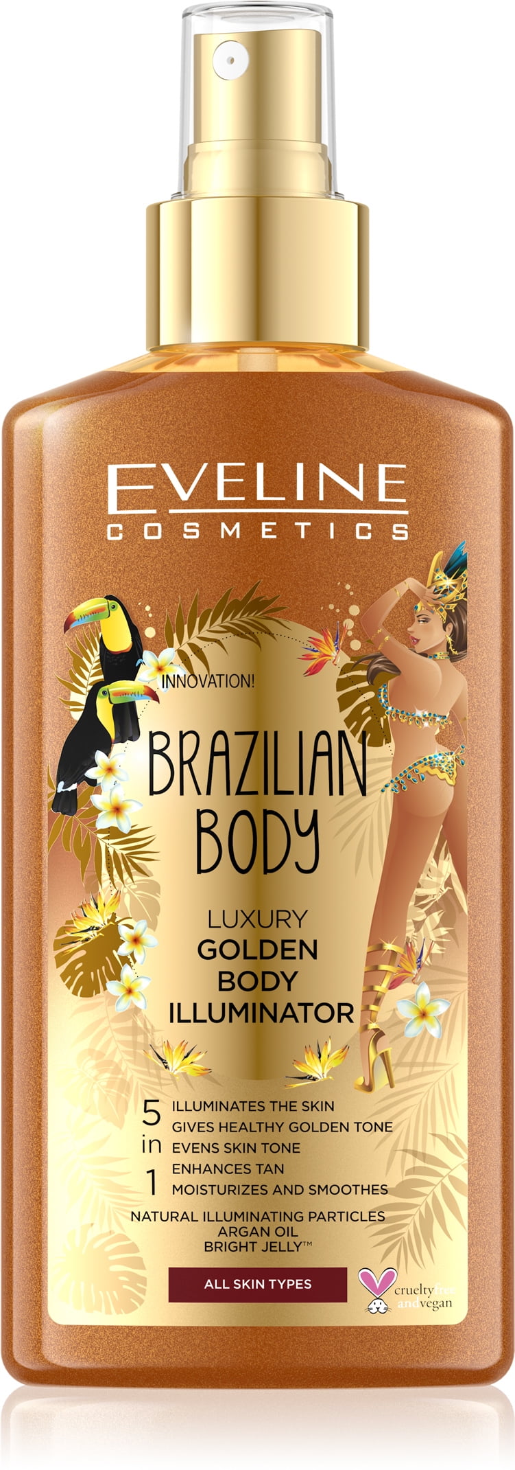 Eveline Cosmetics Brazilian Body 5 in 1 Luxury Golden Body Illuminator ...