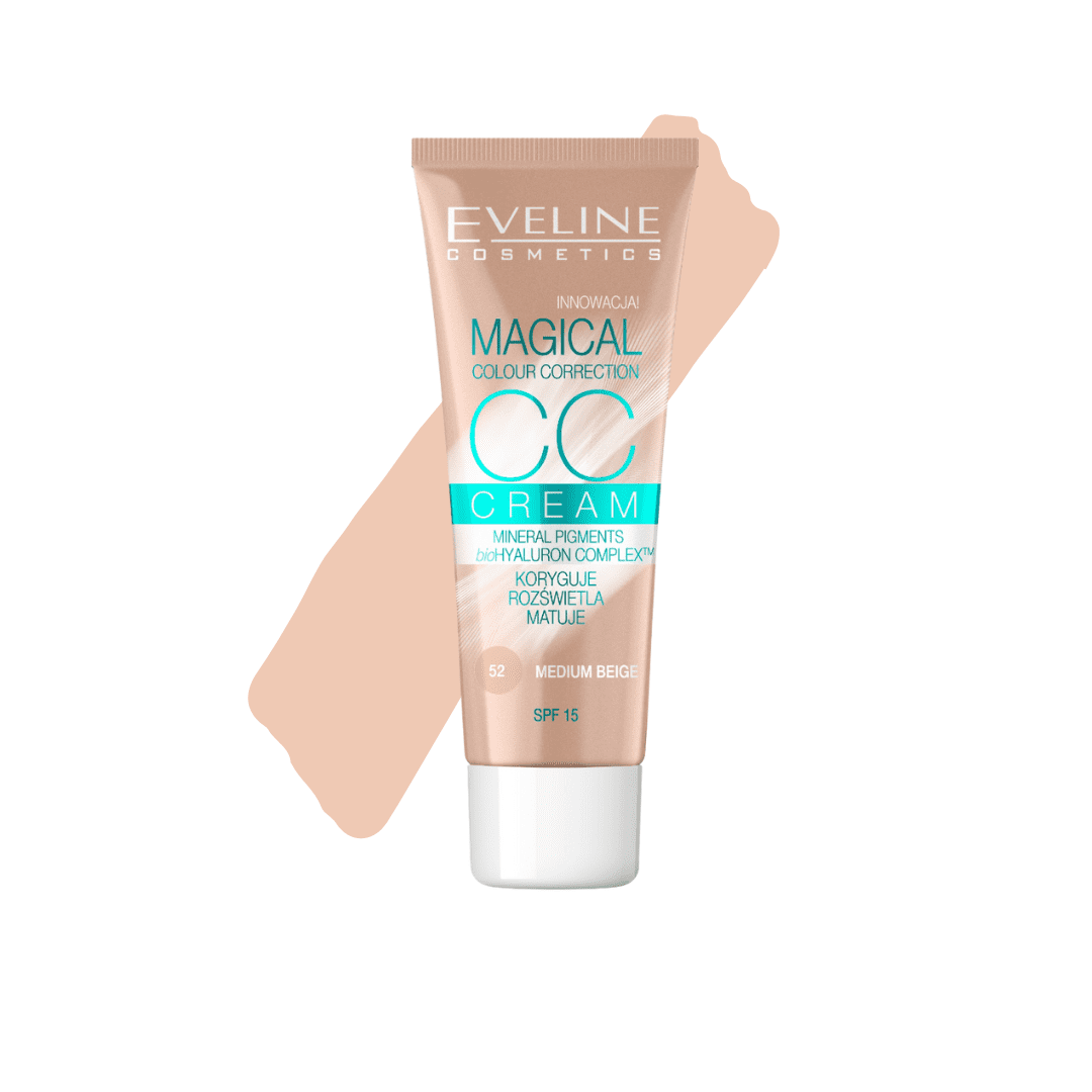 Eveline Cosmetics Magical CC Cream – Shade 52 Medium Beige | Radiant Matte CC Cream + SPF 15 ...