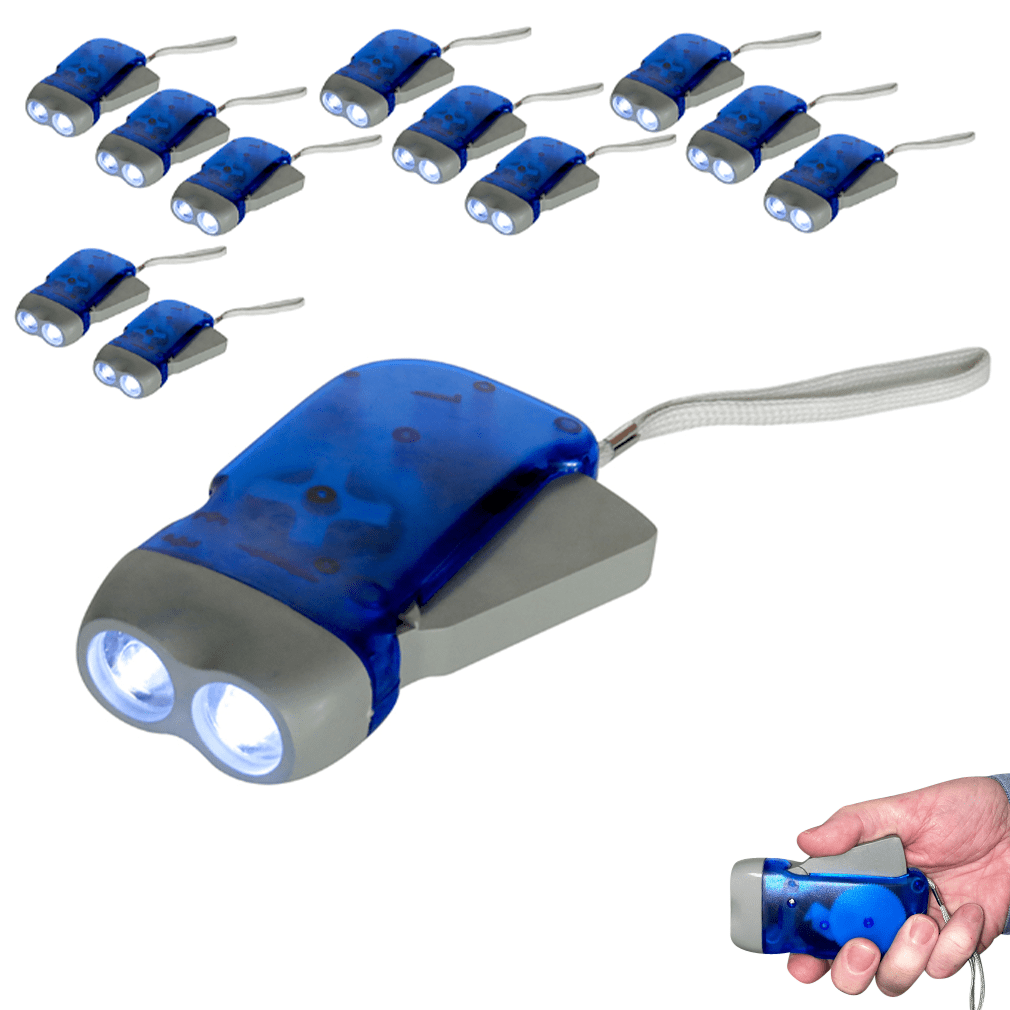 Evelots 12 Pack Hand Crank Flashlight - Camp - Home - Car - LED Bright ...