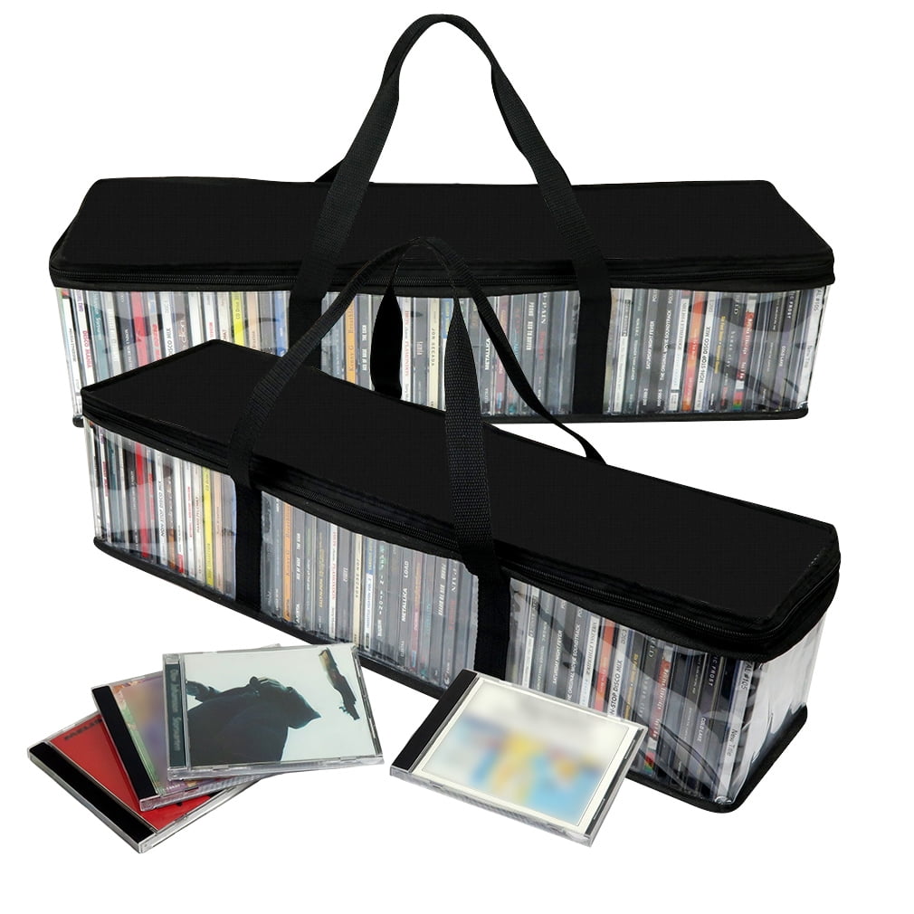 Evelots 2 Pack CD Storage Bags, Video Games, Clear PVC Plastic-Holds ...