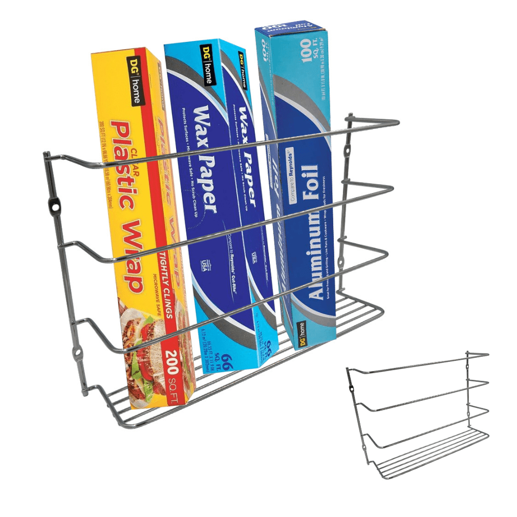 Evelots 2 Pk Plastic and Foil Wrap Organizer on Cabinet Door or Pantry ...