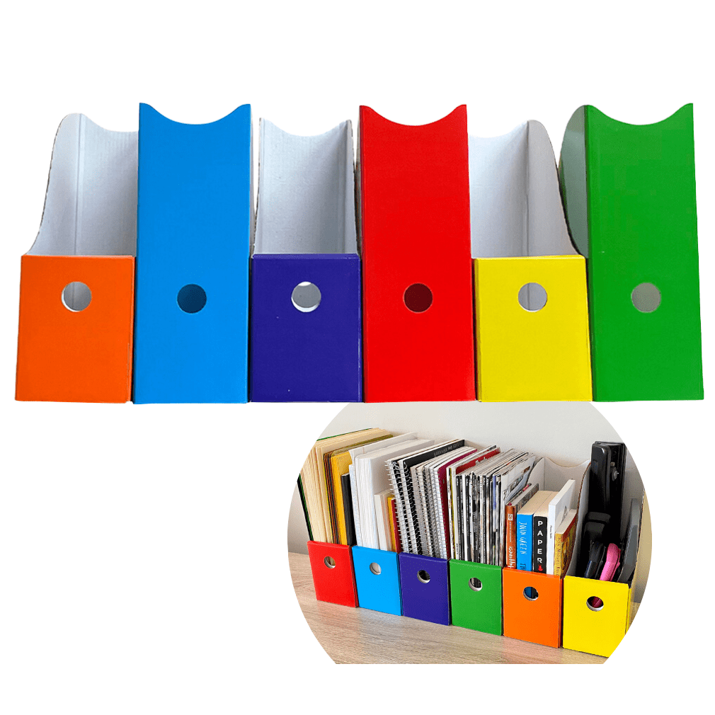 Evelots 6 Pack Magazine File Holder Organizer-Improved Front Fold-Extra ...