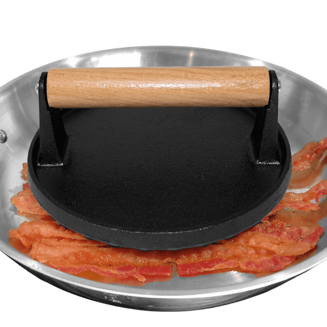Evelots Bacon Press Cast Iron Grill Press-Heavy Duty Smash Burger Press ...