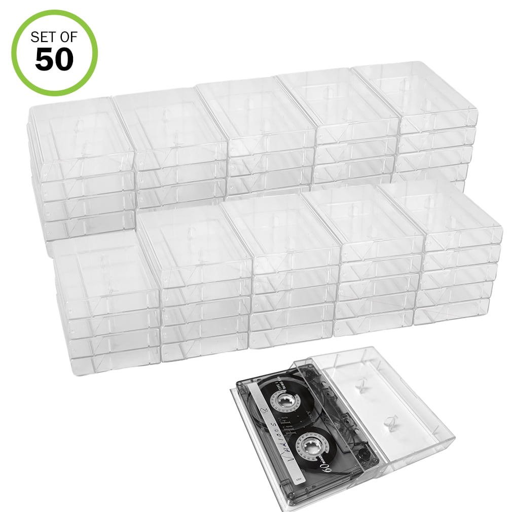 Evelots Clear Cassette Tape Storage Cases, Protectors, Set of 50 ...