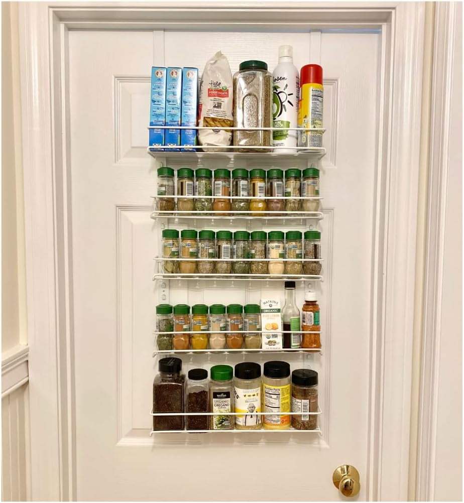 Evelots Over the Door Pantry Organizer -5 Tier Spice Rack -Holds up to ...