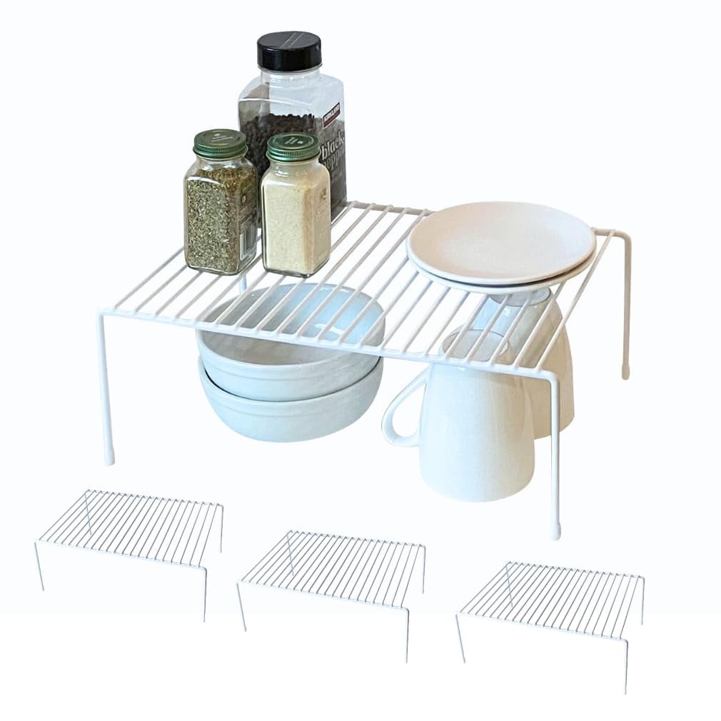 Evelots Kitchen Cabinet Wire Shelf Organizer/Rack - 4 Pack Sturdy Large ...
