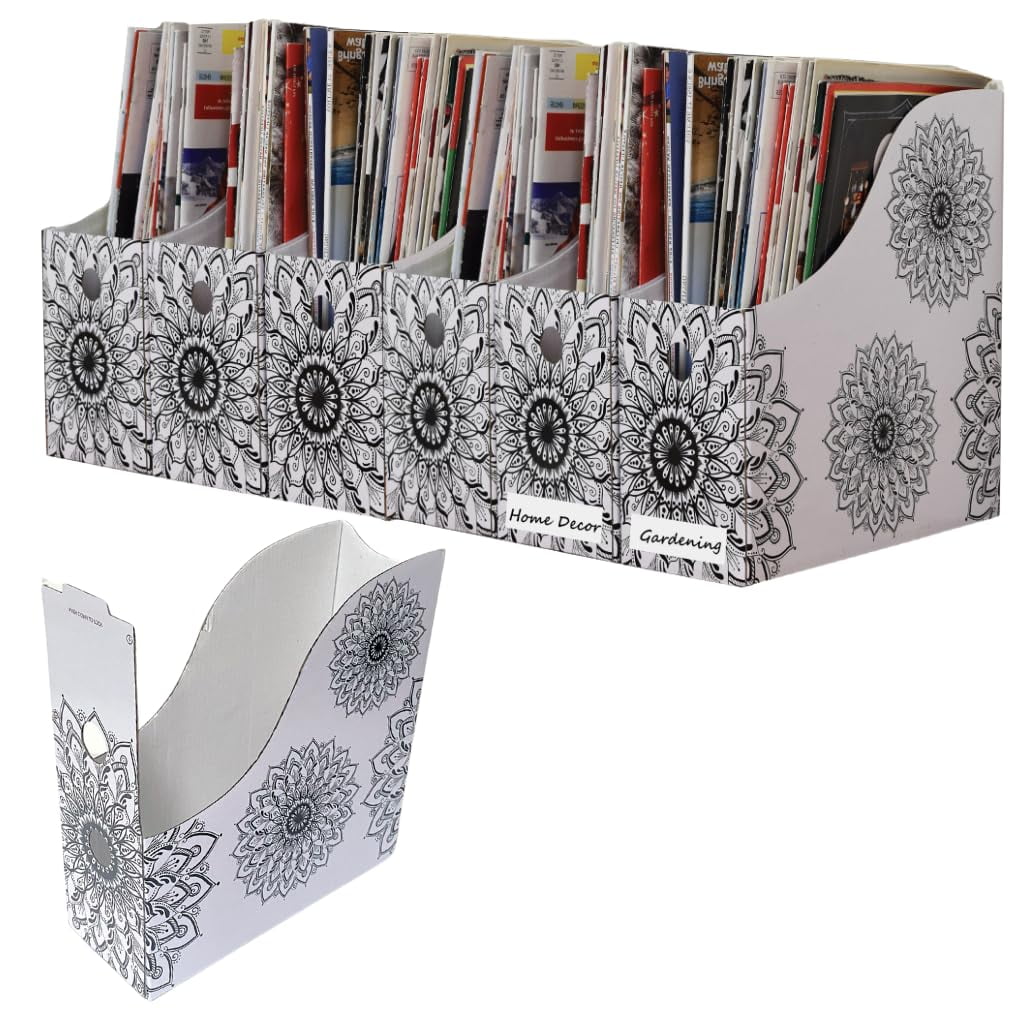Evelots Magazine File Holder - Set of 6 Mandala - Office Desk Organizer ...