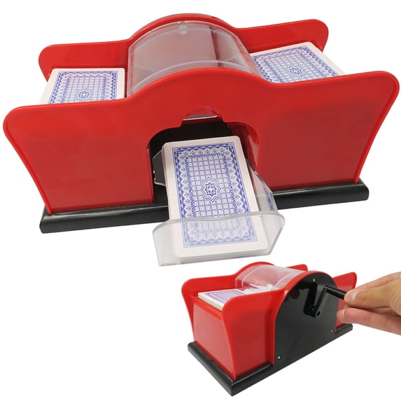 Evelots Playing Cards Shuffler 2 Deck Hand Crank Machine - Walmart.com
