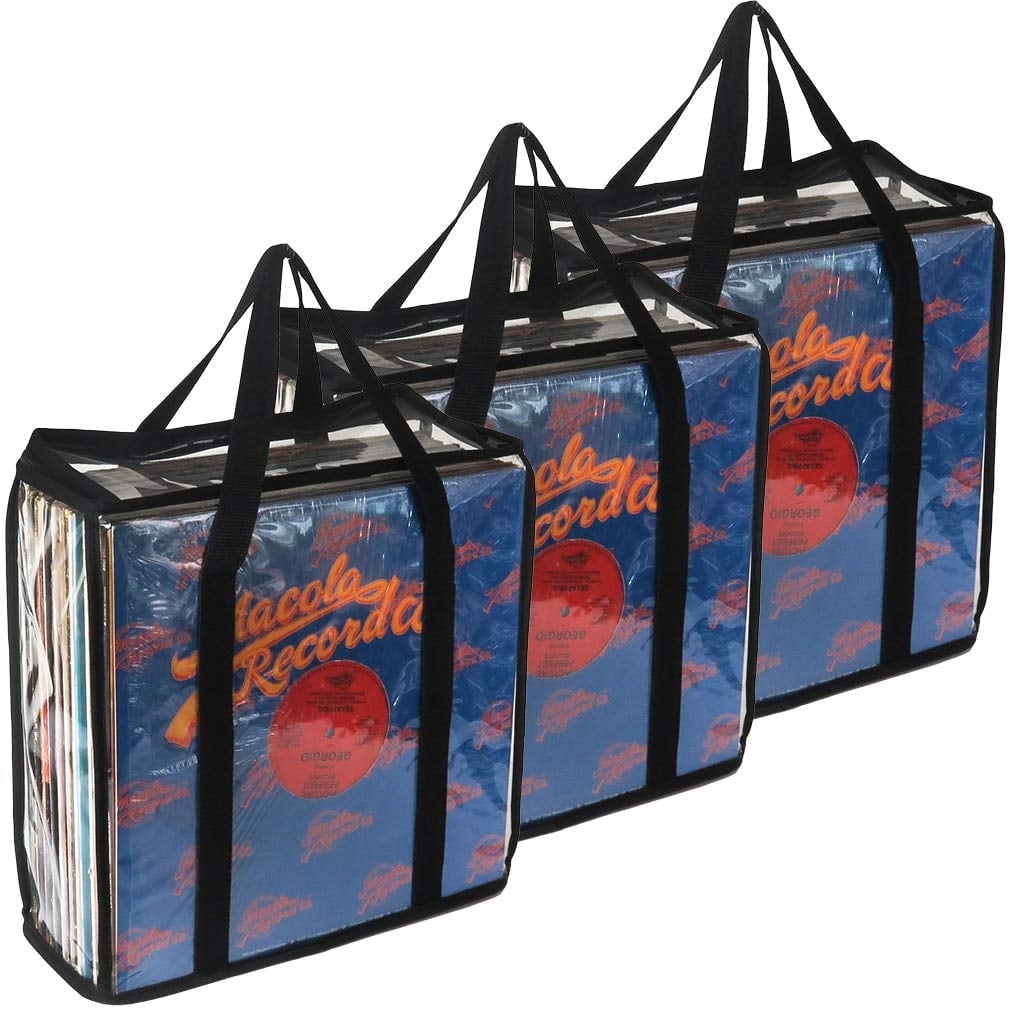 Evelots Vinyl Record Storage Cases - 3 Pack - Hold Up to 108 LP Albums ...