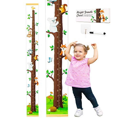 Evelto Height Growth Chart for Kids - Measuring Canvas Ruler, Funny ...