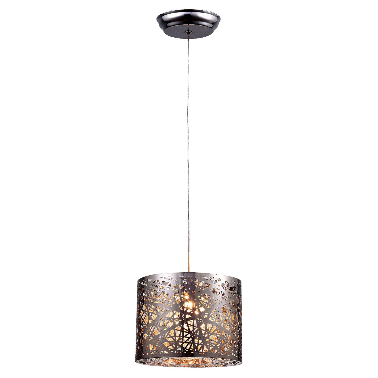 Evelyn 1-light Chrome 10-inch Crystal Pendant Lamp - Walmart.com