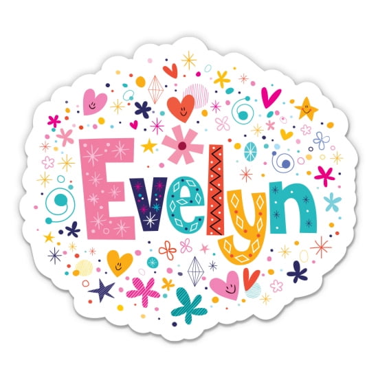 Evelyn Girl Name Cute Kid Lunchbox - 3" Vinyl Sticker - For Car Laptop ...