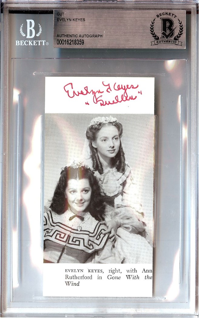 Evelyn Keyes Signed Autograph Cut Signature Gone with the Wind BAS ...