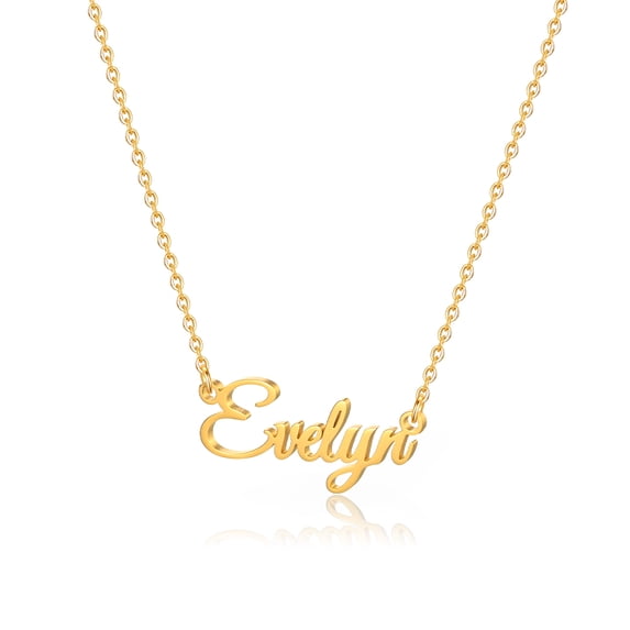 Evelyn Name Necklace Personalized, Gold Plated Custom Name Necklace ...