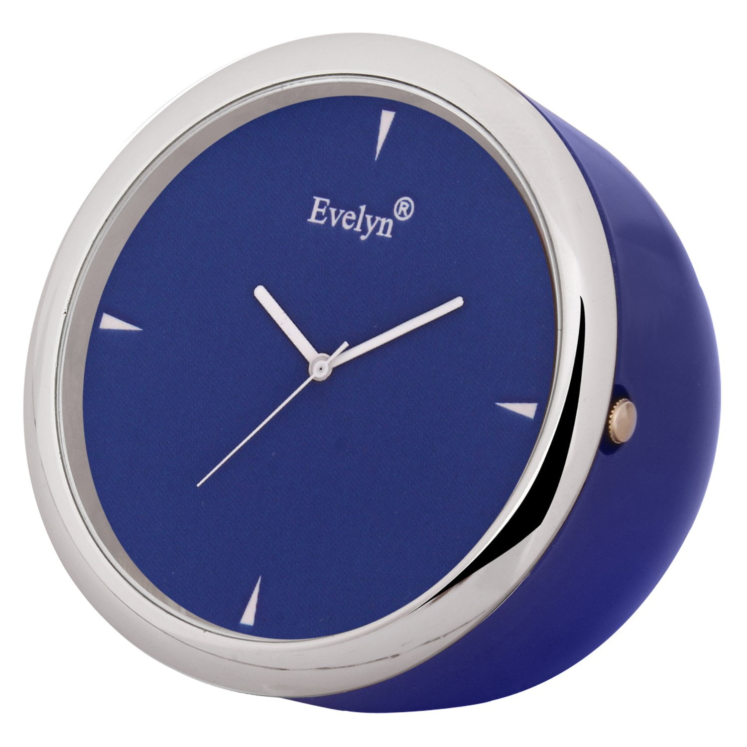 Evelyn Stainless Steel Analog Classic Small Round Time Clock Blue 45mm ...
