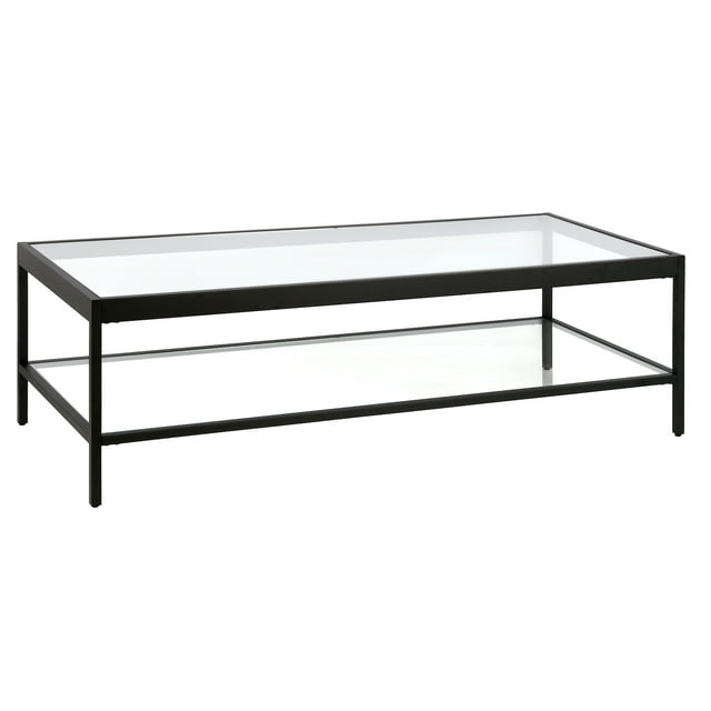 Evelyn&Zoe Alexis 54" Wide Rectangular Coffee Table, Blackened Bronze ...