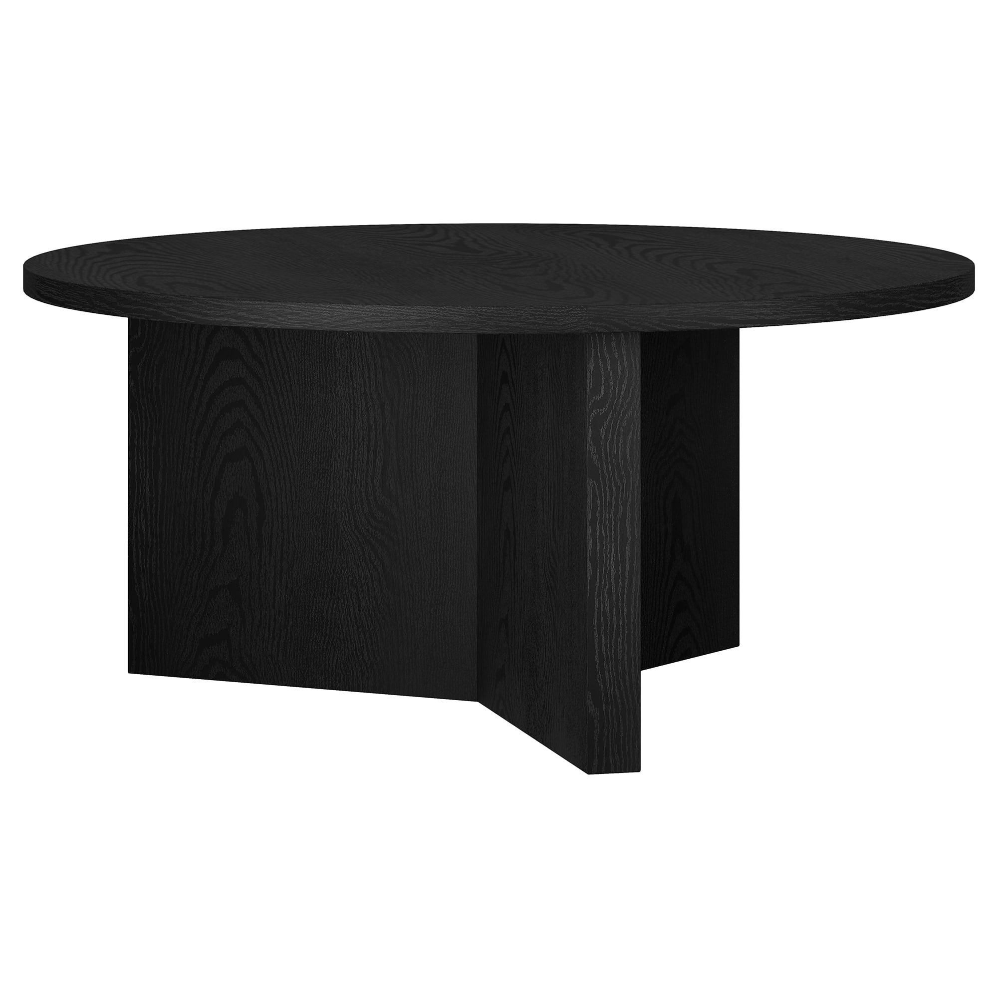 Evelyn&Zoe Anders 36" Wide Round Coffee Table, Black Grain - Walmart.com