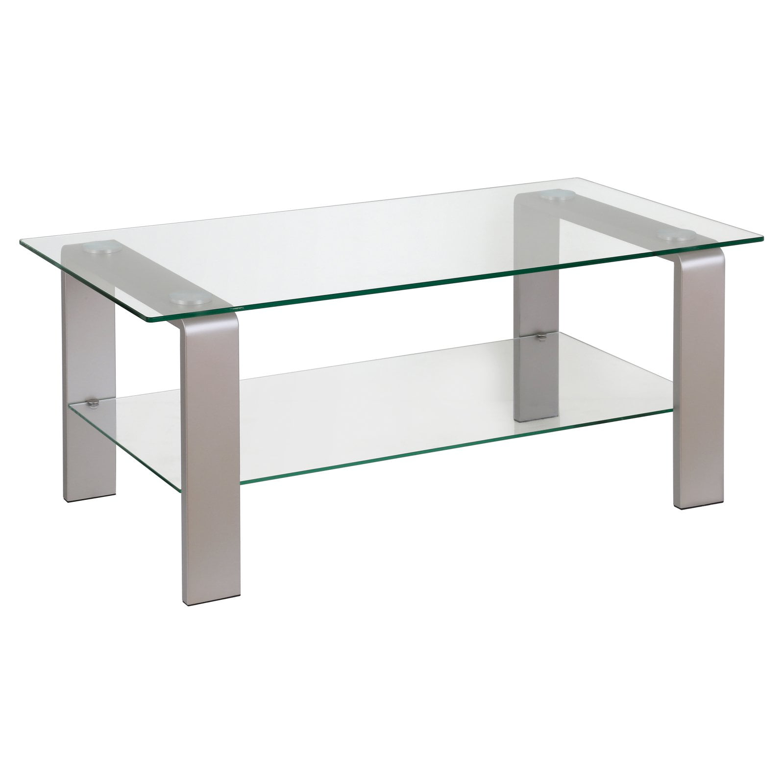 Evelyn&Zoe Asta 40" Wide Rectangular Coffee Table, Nickel - Walmart.com