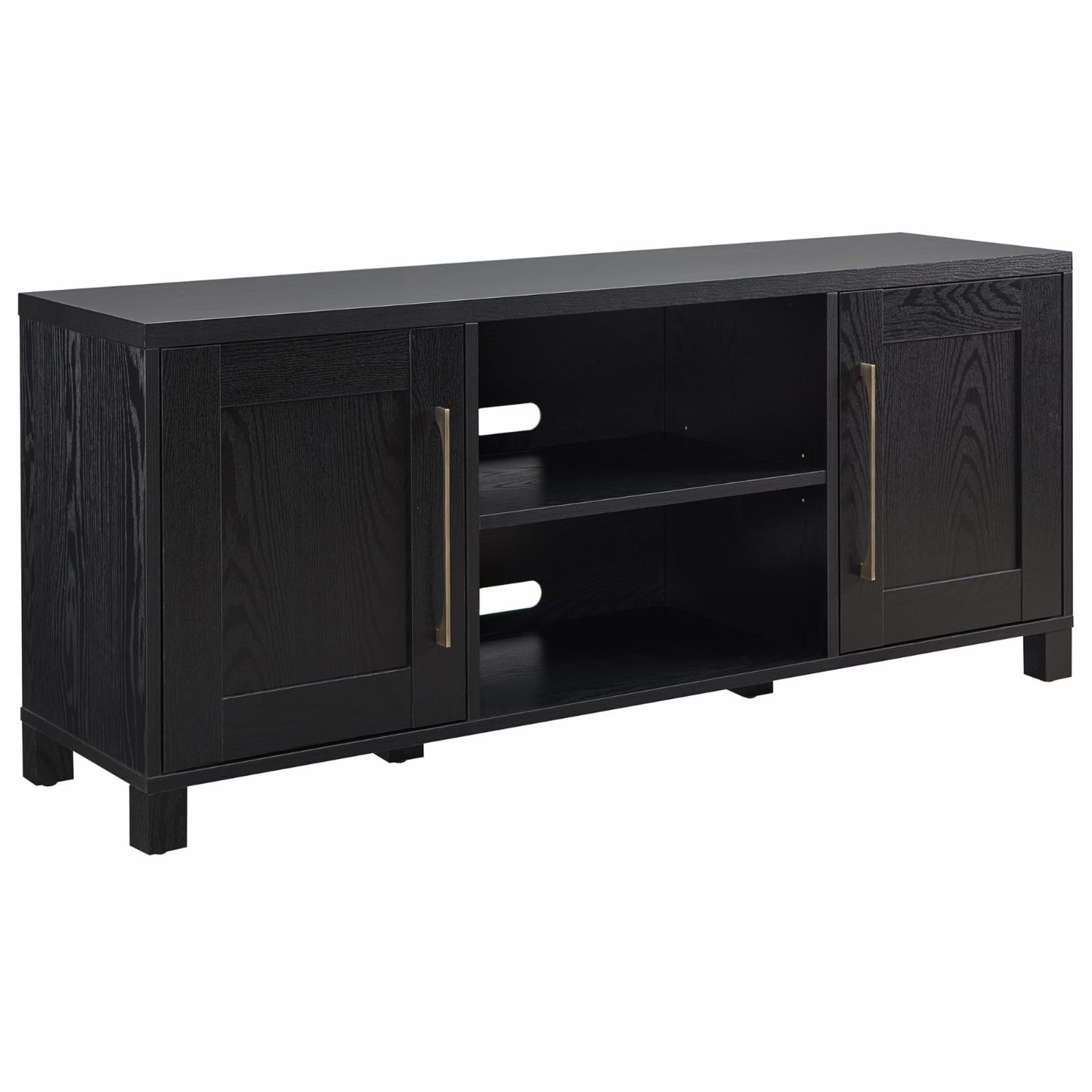 Evelyn&Zoe Chabot Rectangular TV Stand for TV's up to 65", Black Grain ...