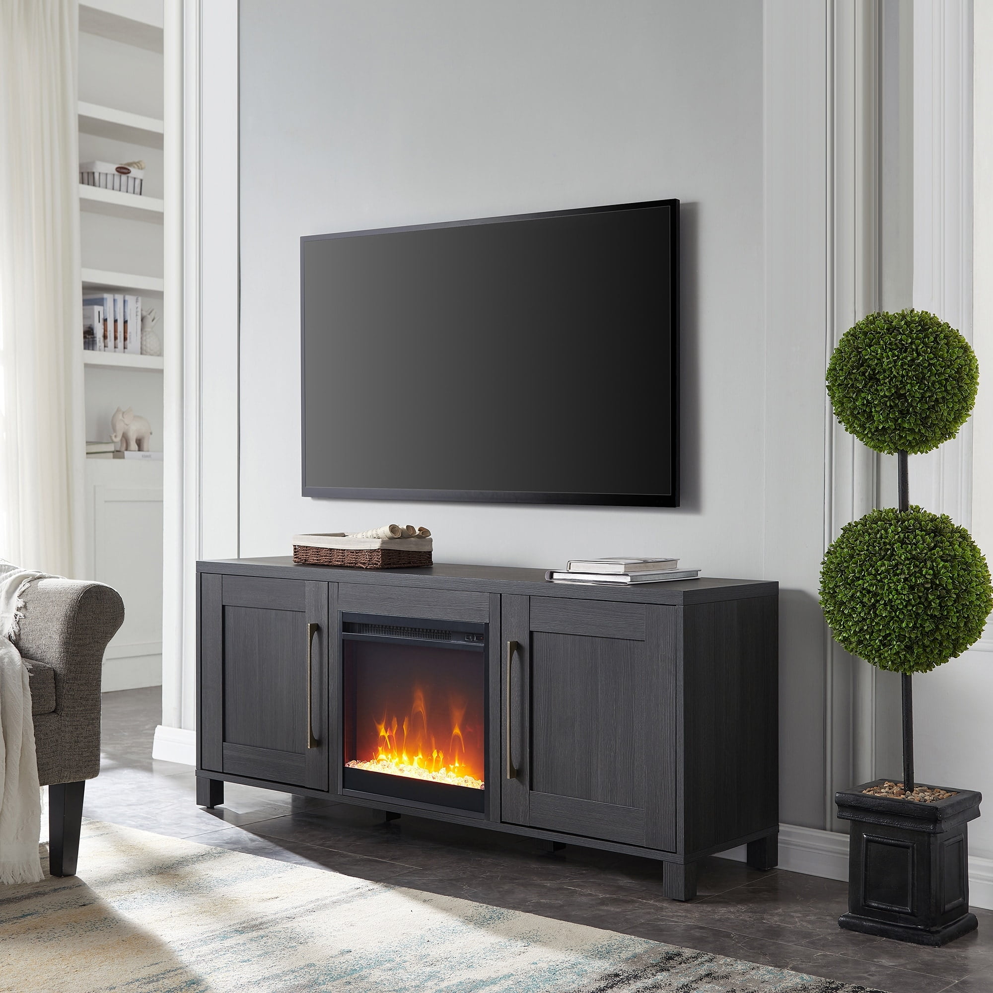 Free Shipping! Evelyn&Zoe Chabot Rectangular TV Stand with Crystal ...