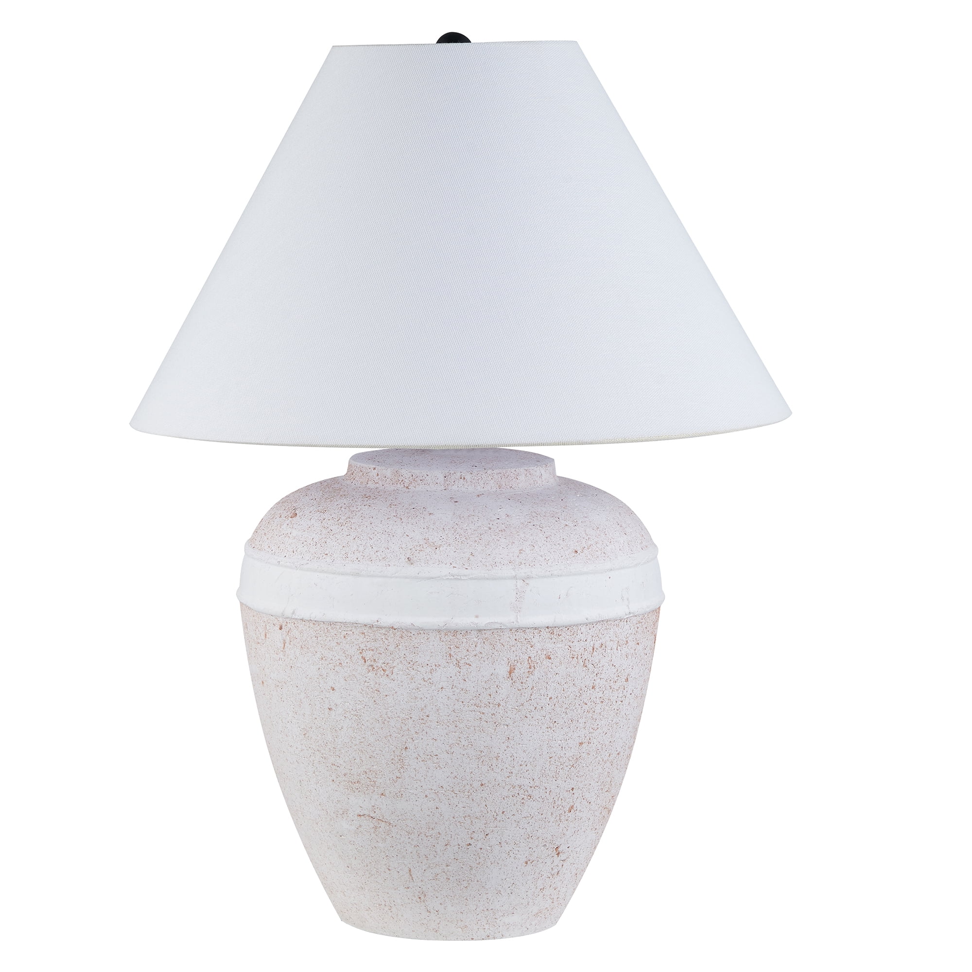 Evelyn&Zoe Chiara 23" Tall Ceramic Table Lamp with Fabric Shade, White ...