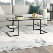 CosmoLiving Juliette Glass Top Coffee Table, Brass, Tempered Glass ...