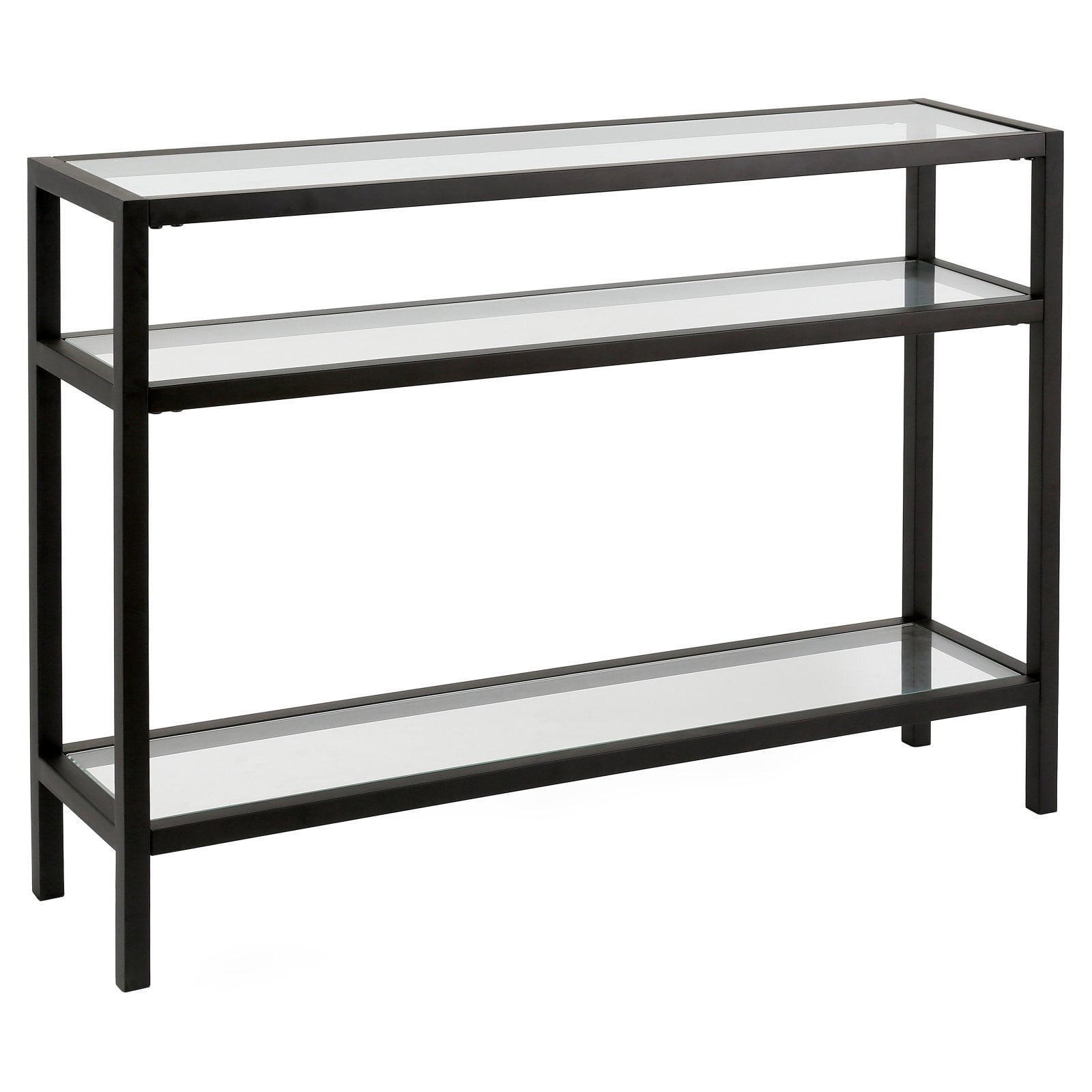 Evelyn&Zoe Contemporary Metal Console Table with Glass Top - Walmart.com