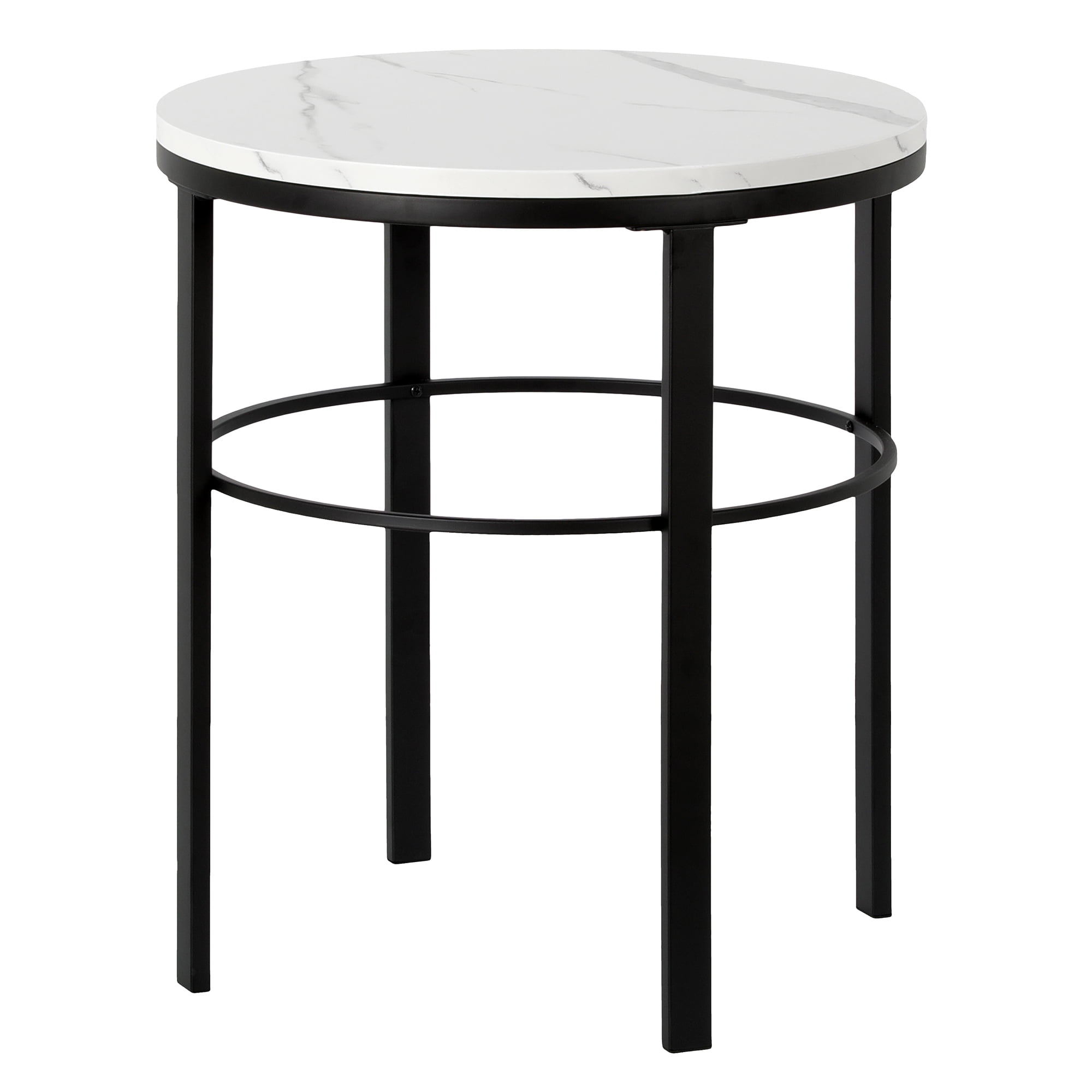 Evelyn&Zoe Gaia 20" Wide Round Side Table with Faux Marble Top ...