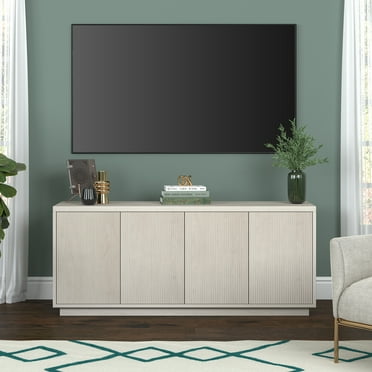 "Evelyn&Zoe Hanson Transitional TV Stand for 75"" TV, Alder White with ...