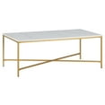 Evelyn&Zoe Henley 48" Wide Rectangular Coffee Table with Faux Marble ...