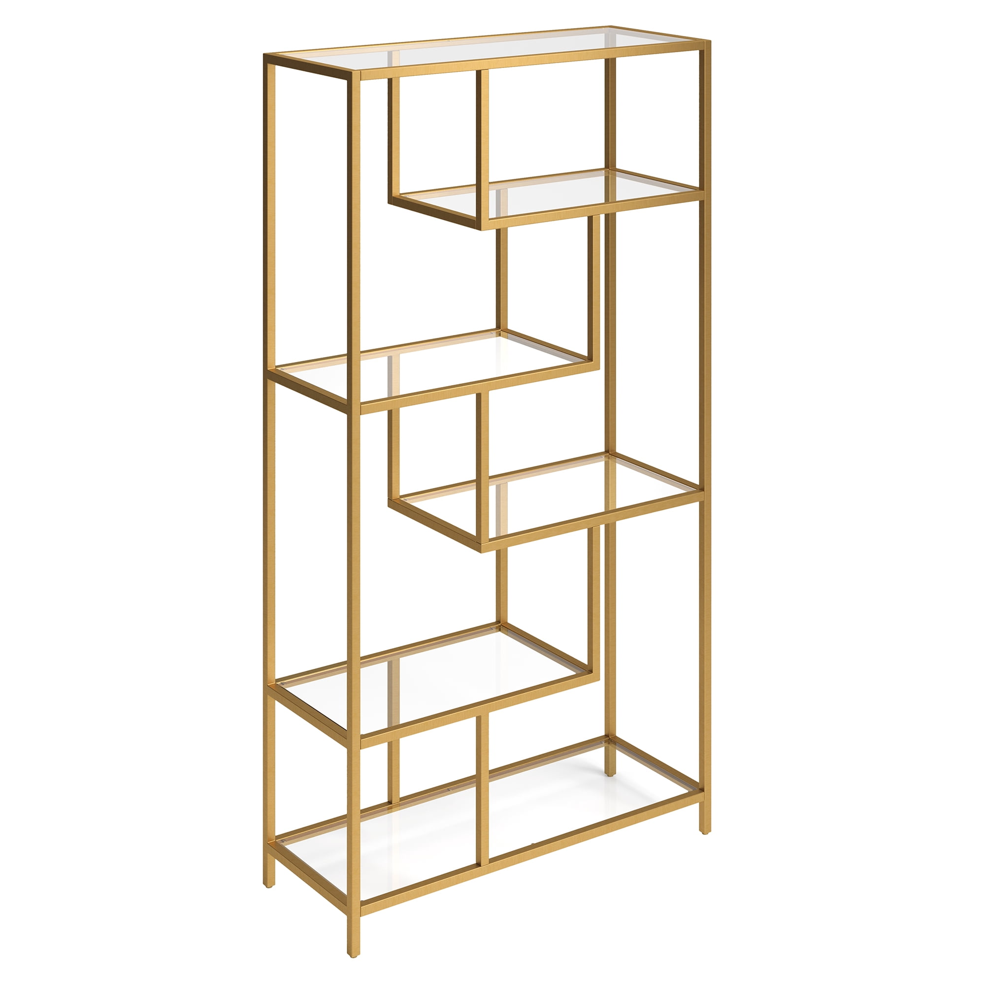 Evelyn&Zoe Isla 68" Tall Rectangular Bookcase, Gold - Walmart.com